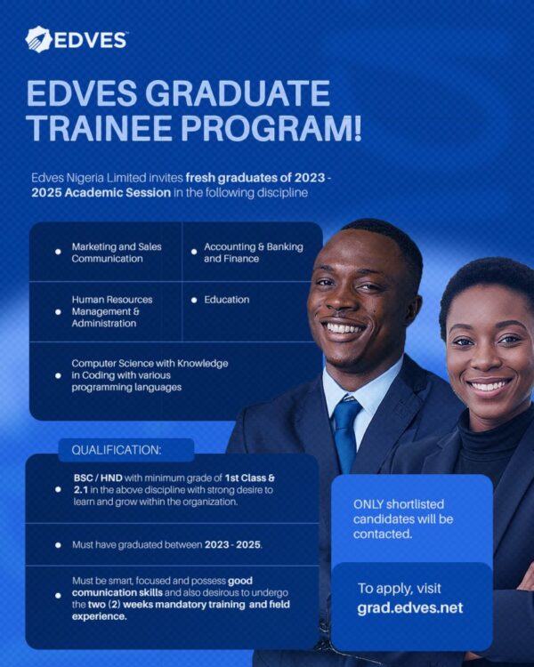 Edves Graduate Trainee Program 2025: How to Apply ...