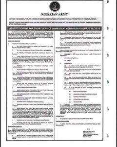 Nigerian Army SSC Recruitment Form 2025 is Out, See How to Apply ...